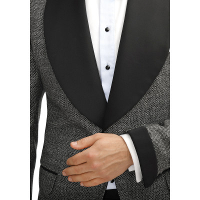 Costum barbati Salt & Pepper Gala Pepit Gri-negru Lana si matase ...